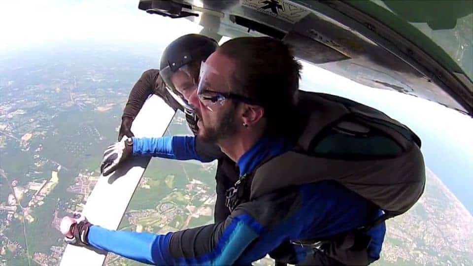 Skydiving Student Loses Helmet On Exit! | TEEM