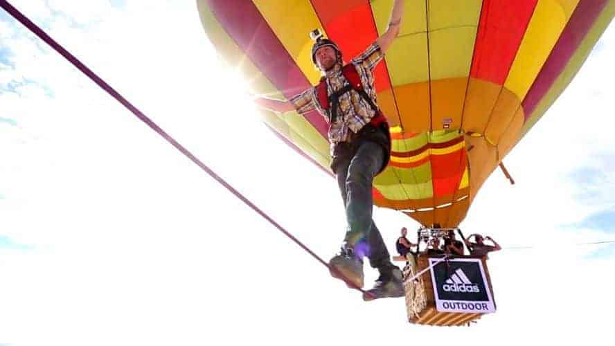 World Record: Highline Slackline Between Two Hot Air Balloons | TEEM