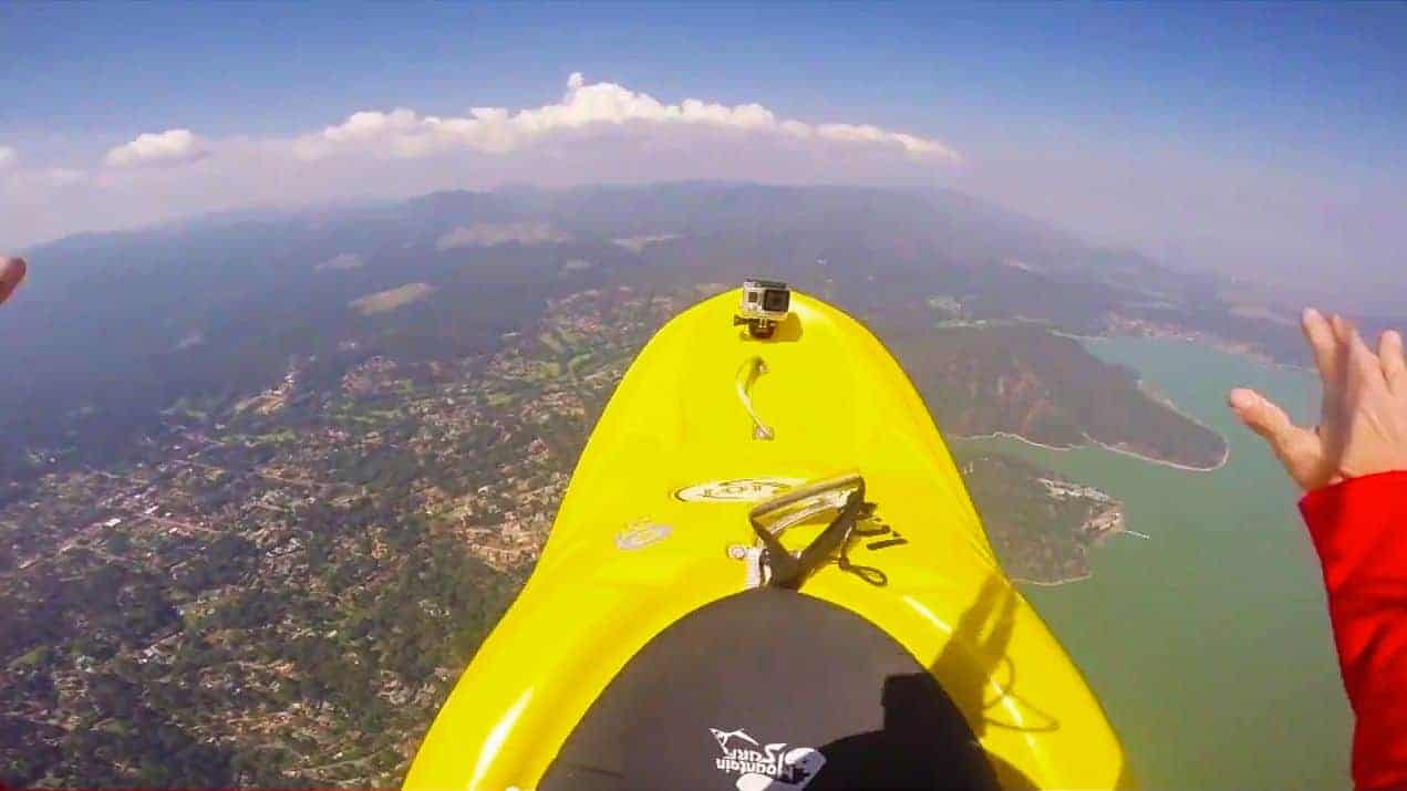 SKYAKING: Skydiving In A Kayak, Front Flip Landing! | TEEM