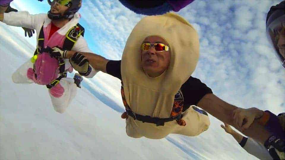 Hilarious Skydive With Inflatable Pecker & Ridiculous Costumes | TEEM