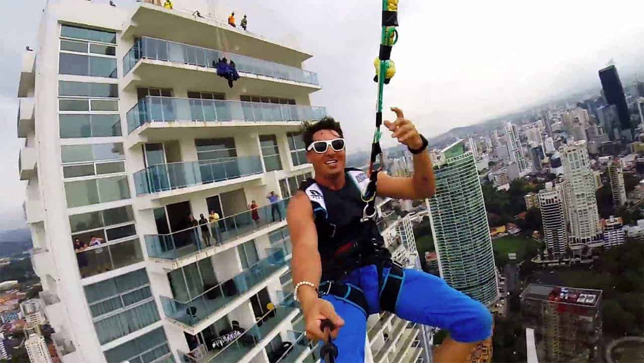 World's Largest Urban Zipline BASE Jump | TEEM