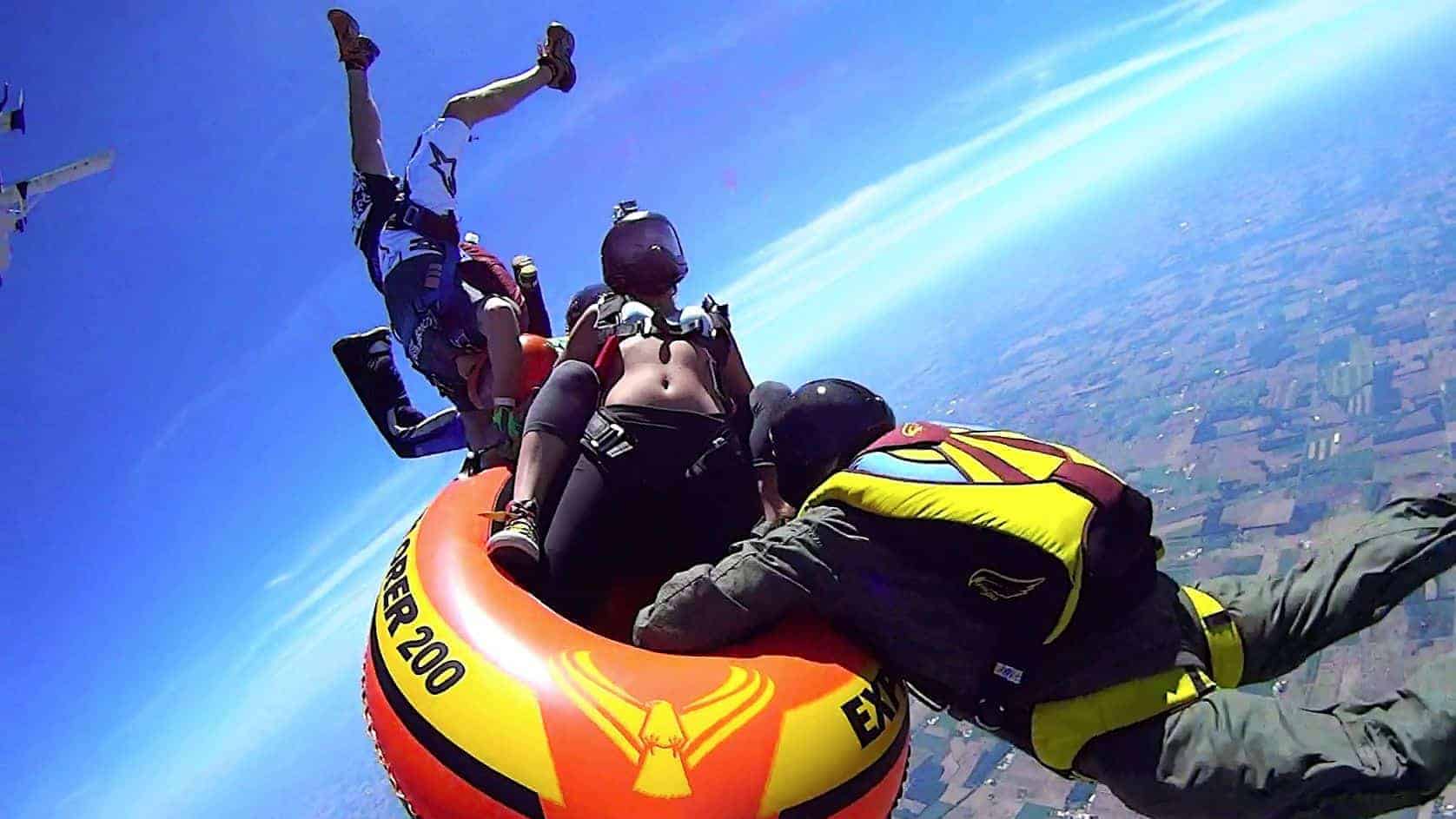 Bikinis + Boat = Inflatable Raft Skydive Success! | TEEM