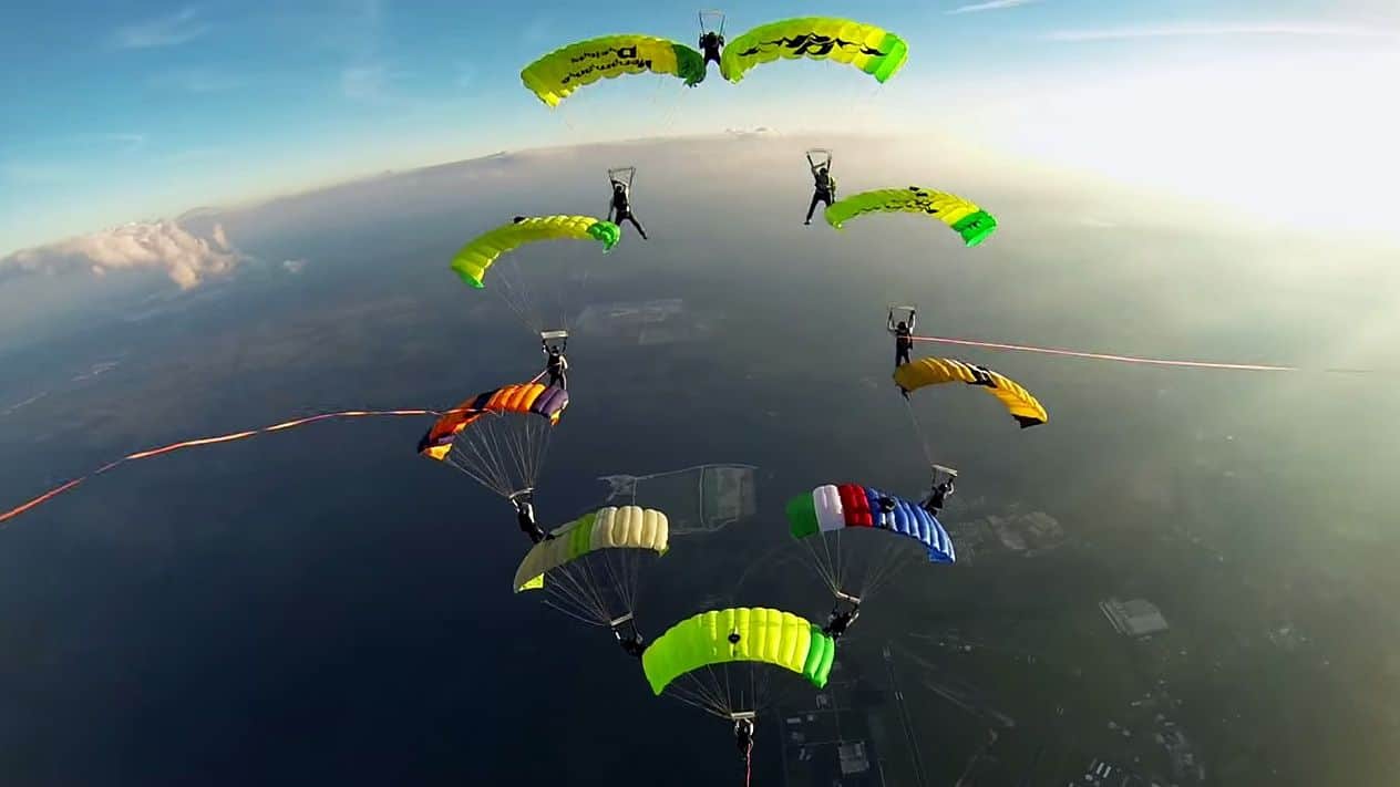 World's First High Performance Fly-Through Of A Parachute Formation! | TEEM