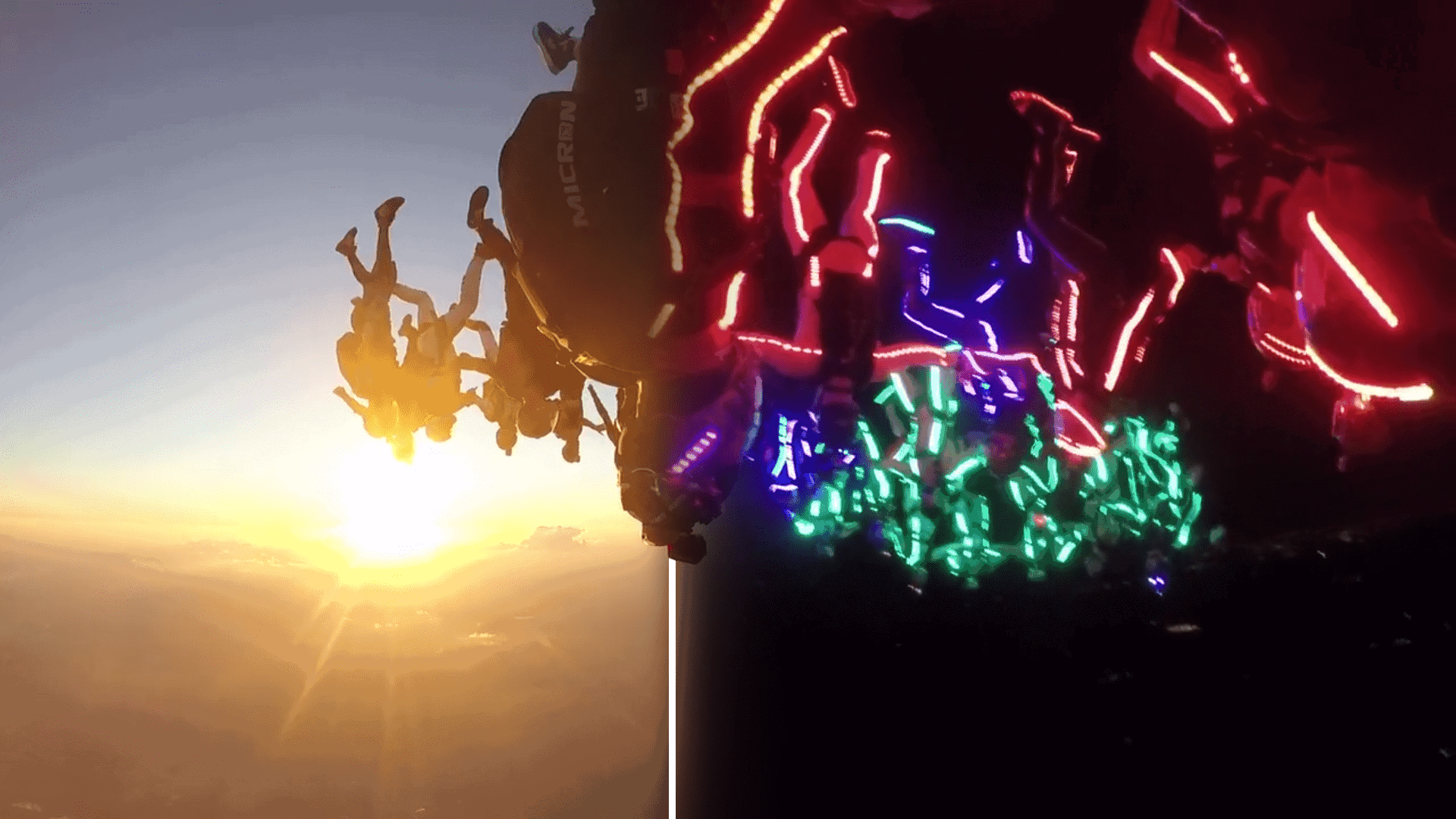 Skydivers or Fireworks? Night World Record Skydive! | TEEM