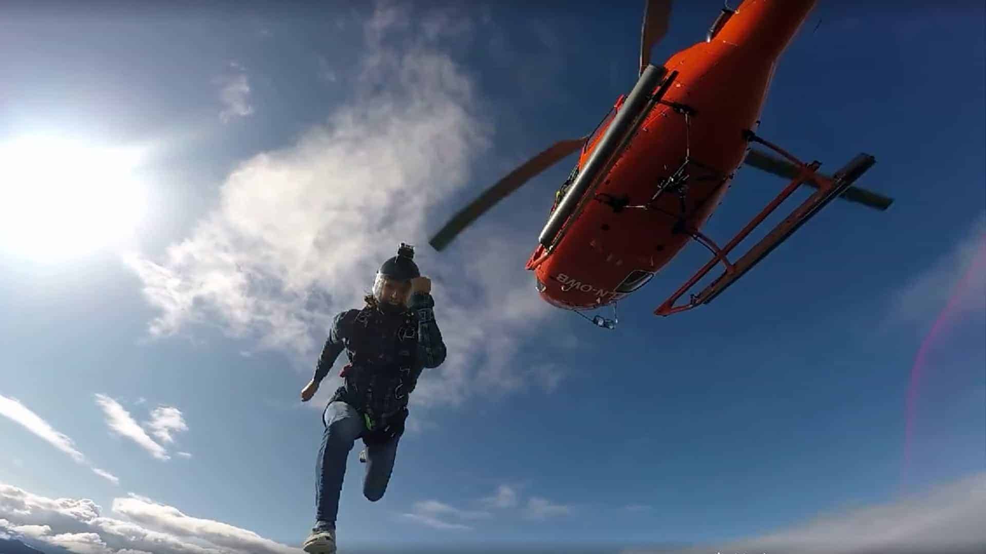 Skydiver Jumps From Helicopter Into Double Rainbow | TEEM