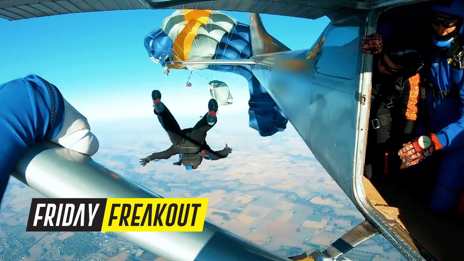 Friday Freakout: Skydiver's Premature Parachute Opening Strikes Plane ...