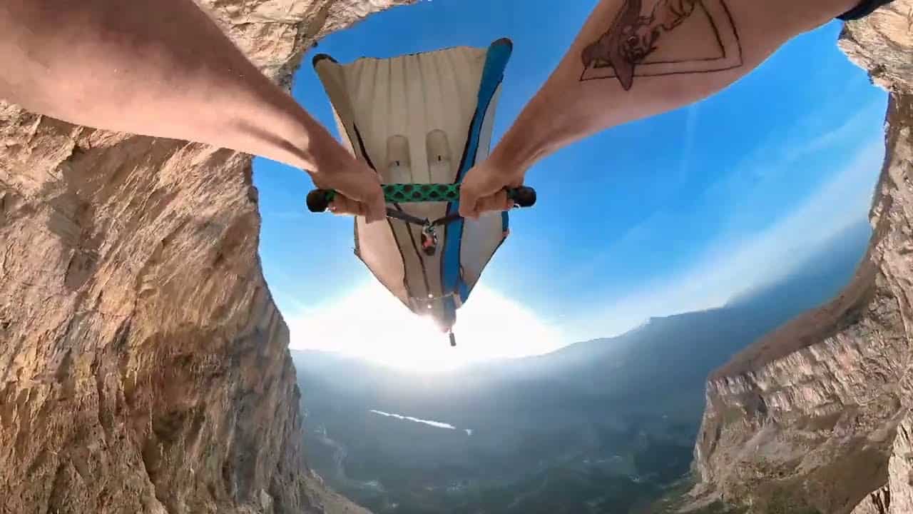 World's First Wingsuit Zipline BASE Jump! | TEEM